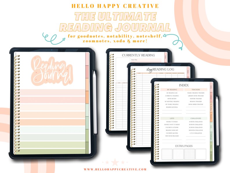 Digital Reading Journal/reading Tracker/reading Log/ipad Digital ...