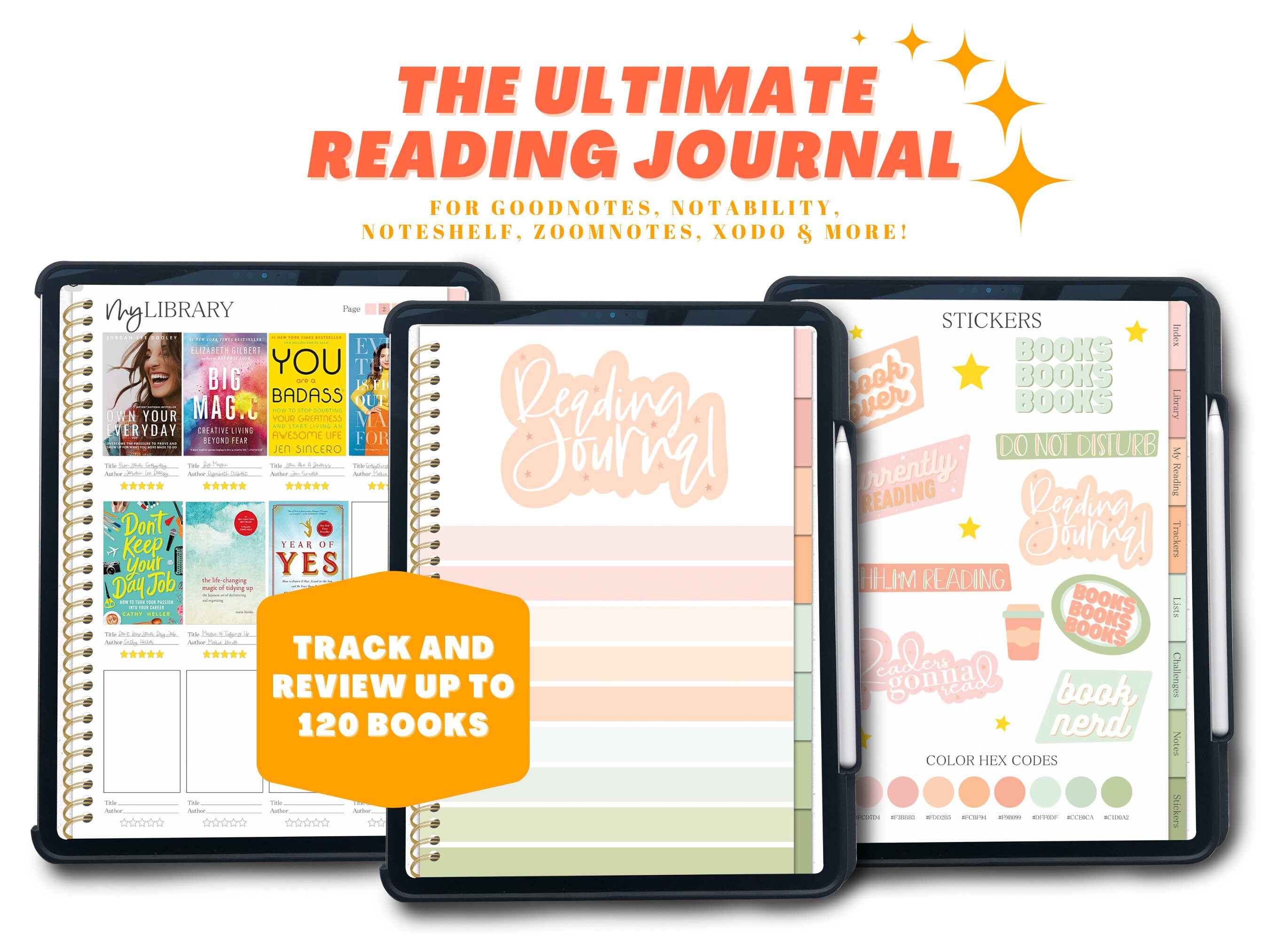 Digital Reading Journal/reading Tracker/reading Log/ipad Digital ...