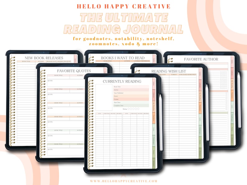 Digital Reading Journal/reading Tracker/reading Log/ipad Digital ...