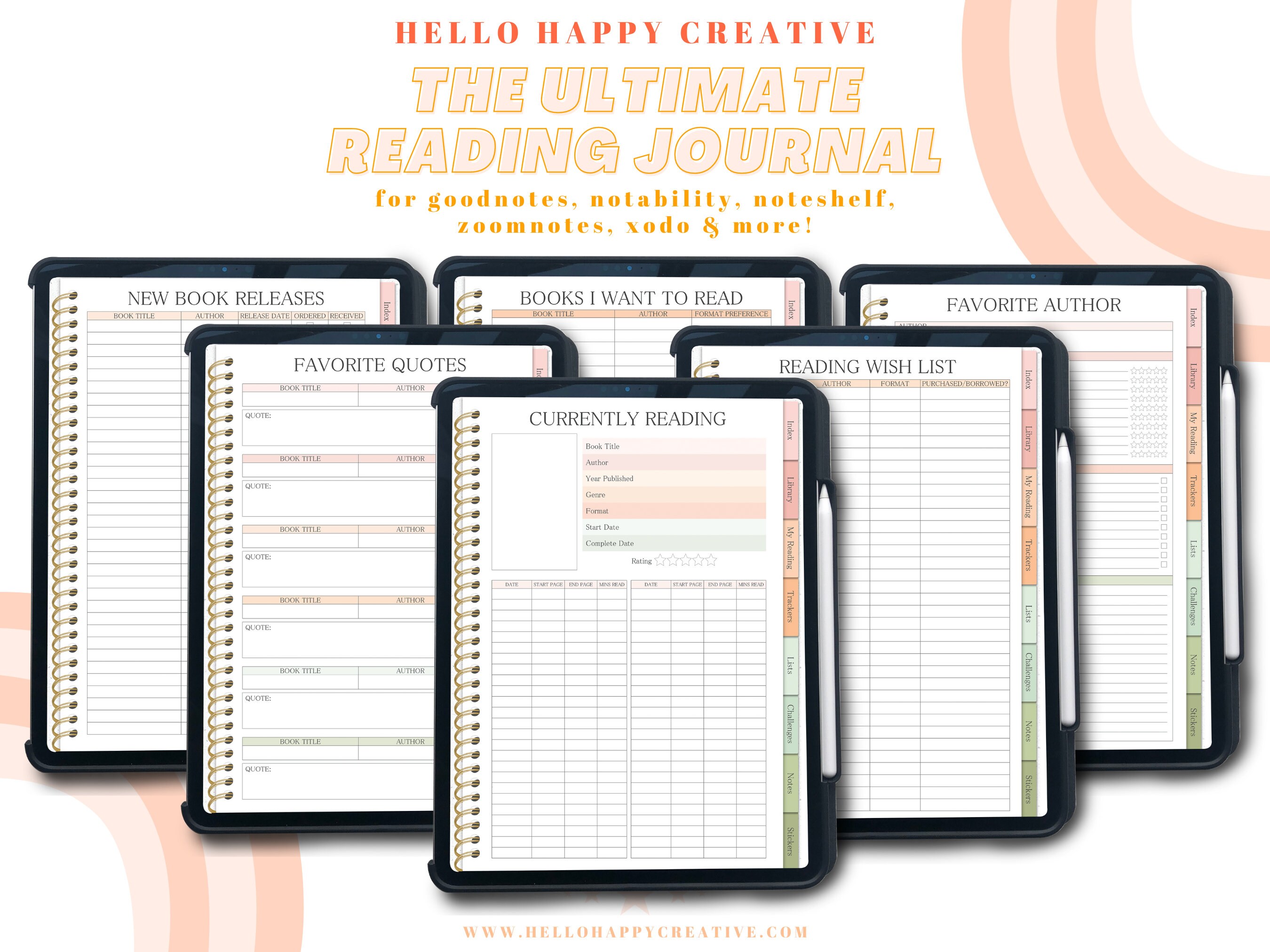 Digital Reading Journal/reading Tracker/reading Log/ipad - Etsy
