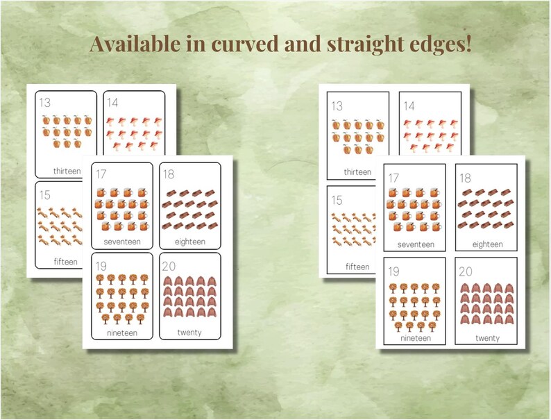 Fall Number Flashcards 1-20: Printable Autumn Math (PDF Download) - Etsy