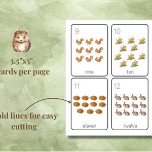 Fall Counting Flashcards Numbers 1-20 | PDF Printable Instant Download ...