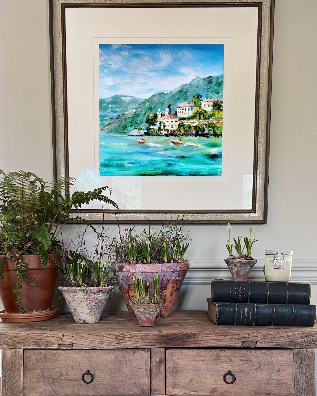 Italy Painting Original Art Plein Air Lake Como Painting Textured ...