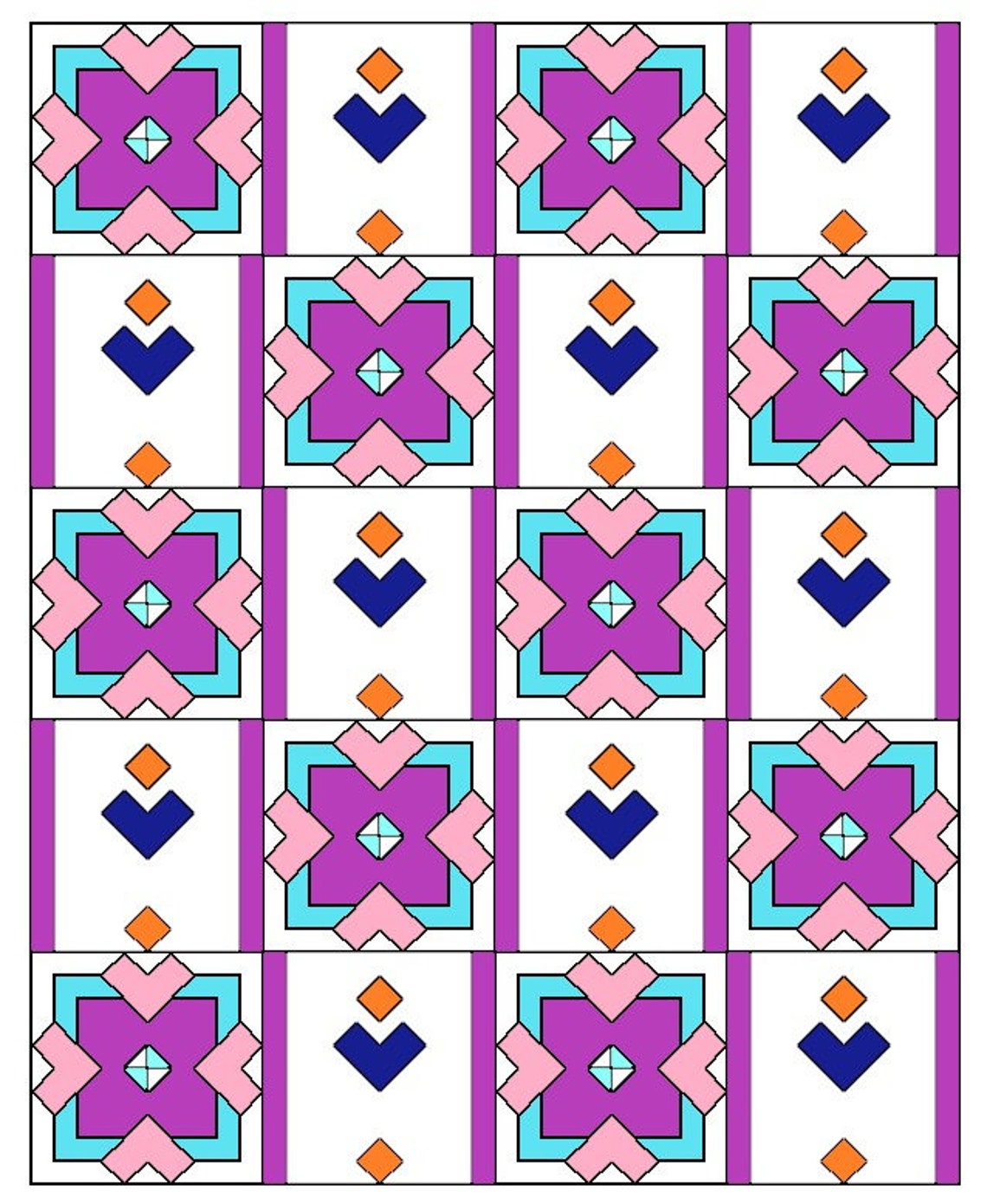 Heart Deco Quilt Pattern - Etsy