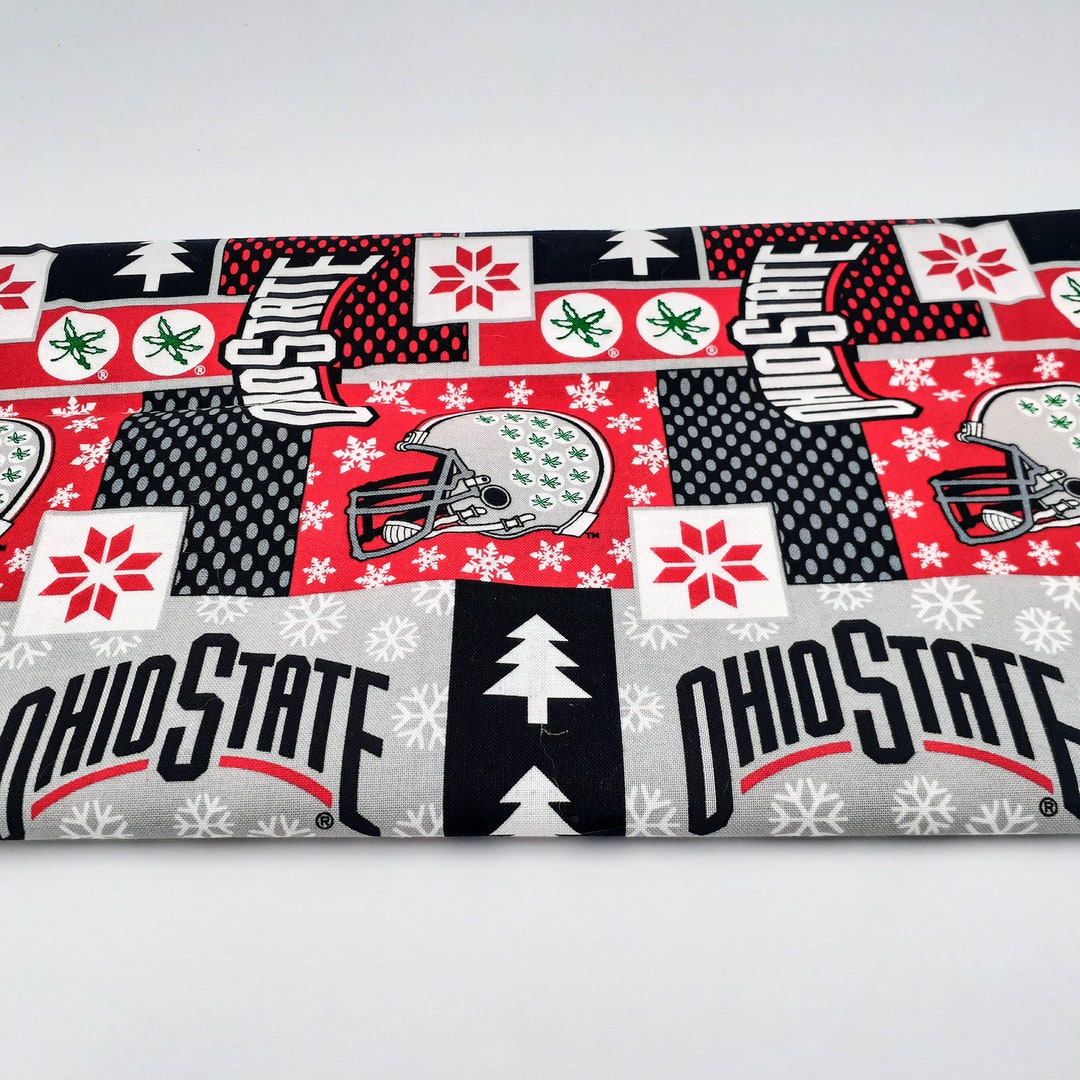 OSU Tone on Tone Ohio Cotton Buckeye Patches Fabric OSU Tunnel of Pride ...
