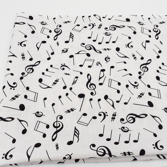 Musical Notes 100% Cotton Fat Quarter Fabric. All Orders Ship - Etsy