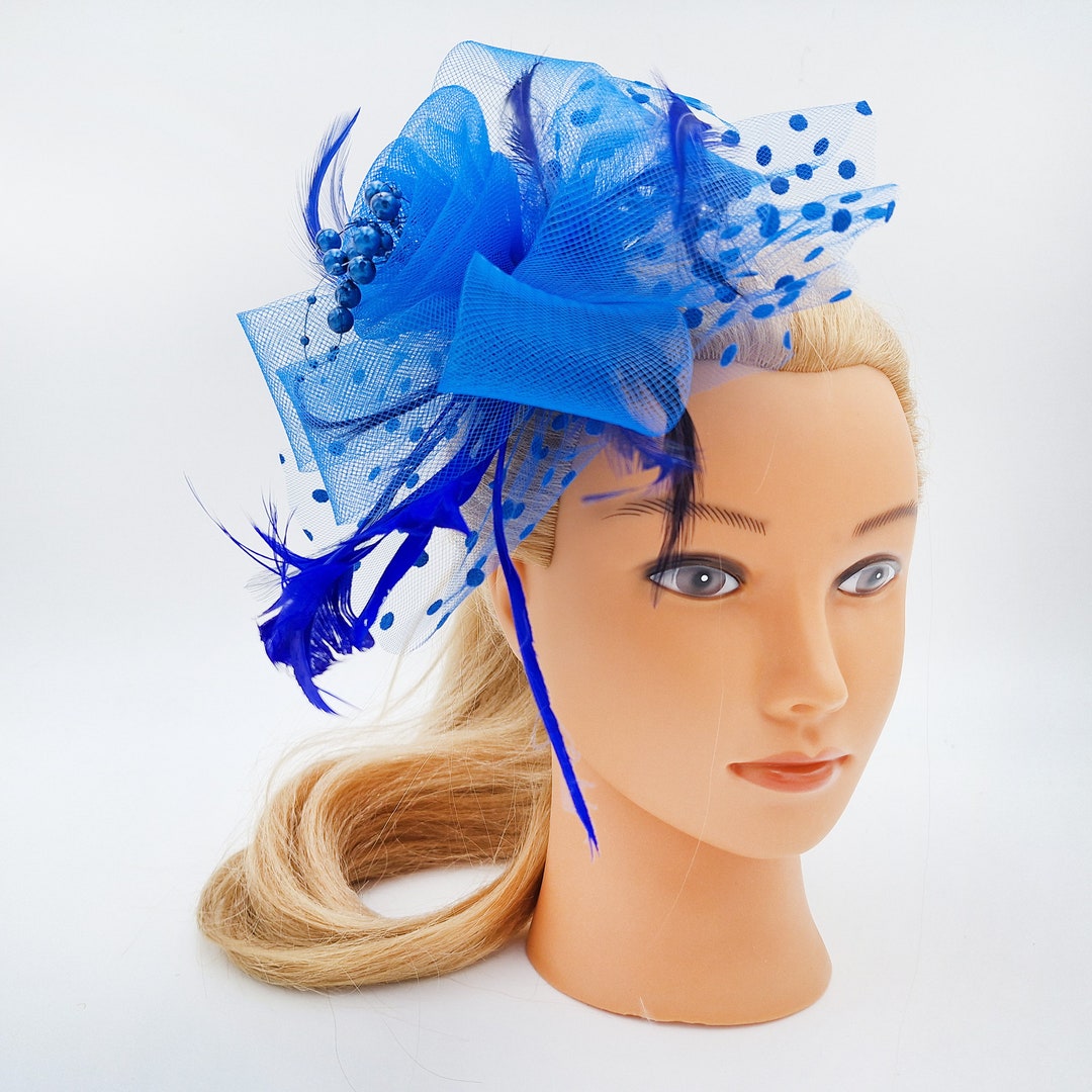 Blue Fascinator Hat Evergreen Fascinator Deep Blue Fascinator ...