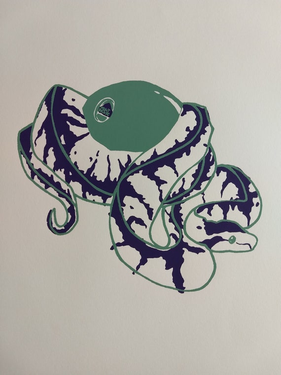 Don't Panic Snake Screen Print | Etsy