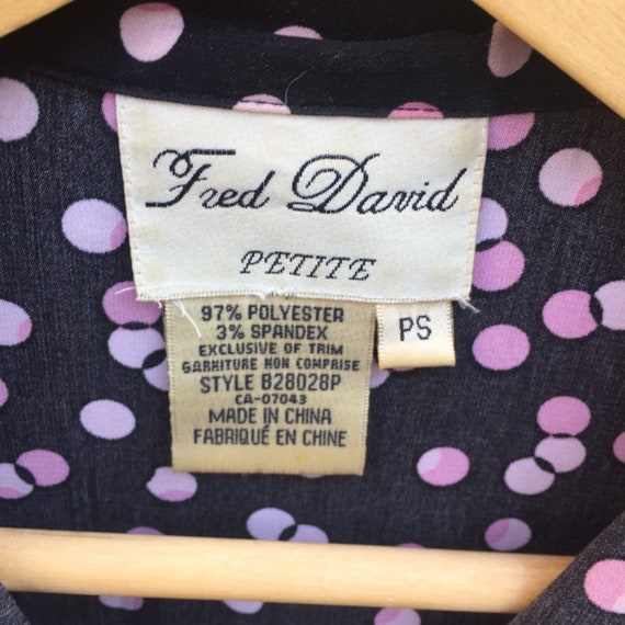 Fred David vintage black & pink button down blouse - … - Gem