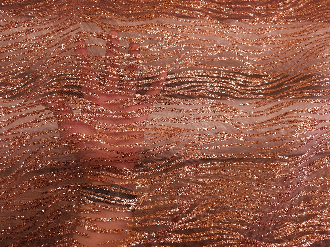 Rose Gold Glitter Mesh Fabric With Glitter Edge 60” - Etsy