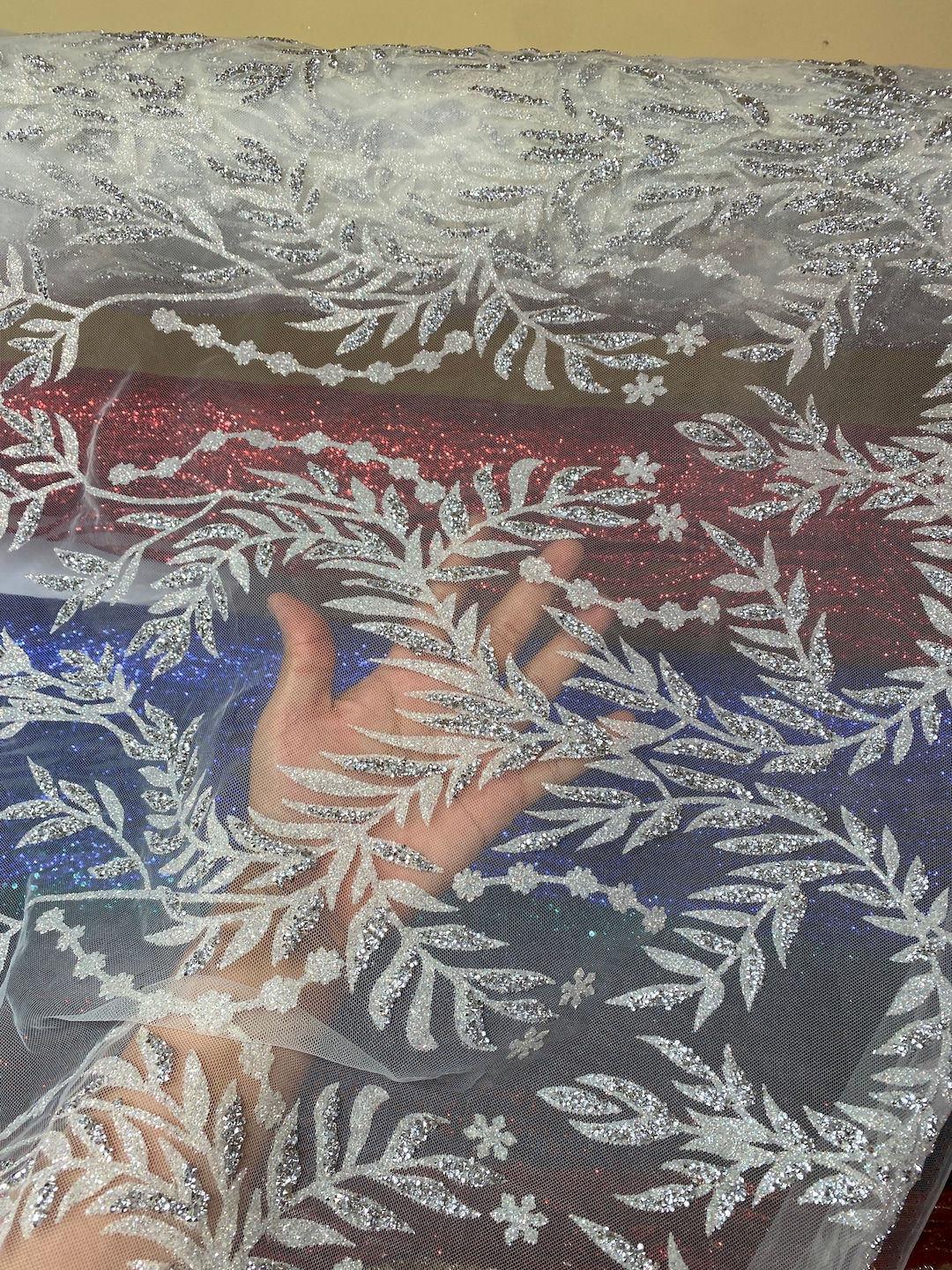 Silver Glitter Mesh Fabric With Glitter Edge 60” - Etsy