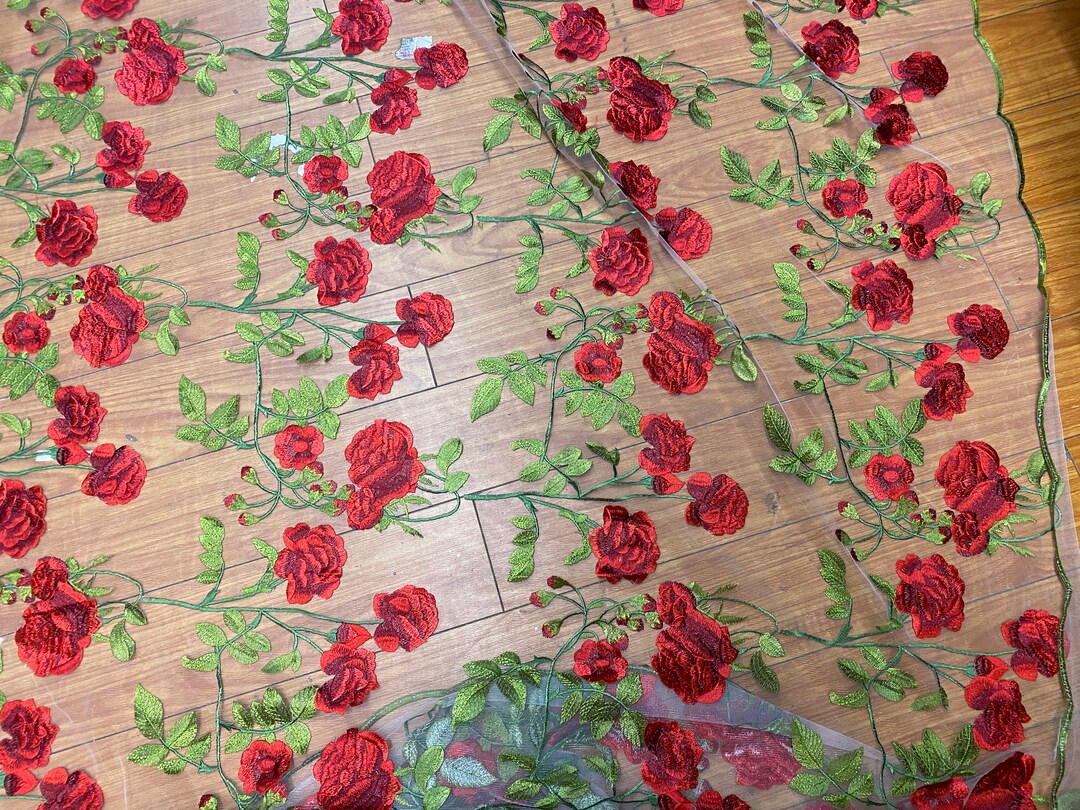 Floral Embroidery Mesh Fabric Tulle Withe Lace for Bridal Dress - Etsy
