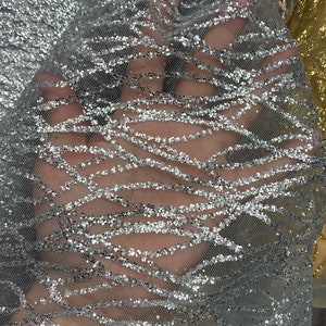 Silver Glitter Mesh Fabric With Glitter Edge 60” - Etsy