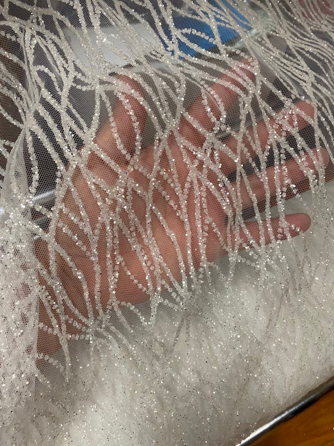 White Glitter Mesh Fabric With Glitter Edge 60” - Etsy