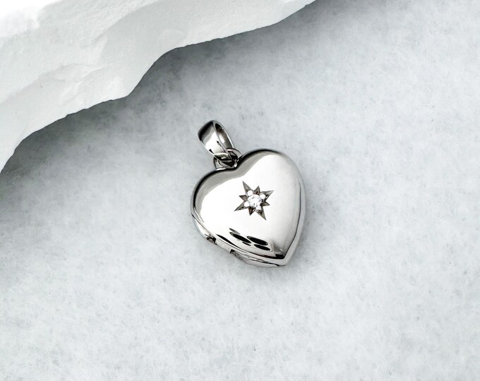 Moon and Star Locket Pendant, Locket Pendant , Square Locket, Gift for ...