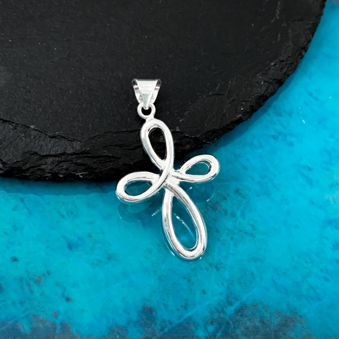 Sterling Silver Infinity Cross Pendant 15mm X 24mm, With Optional ...