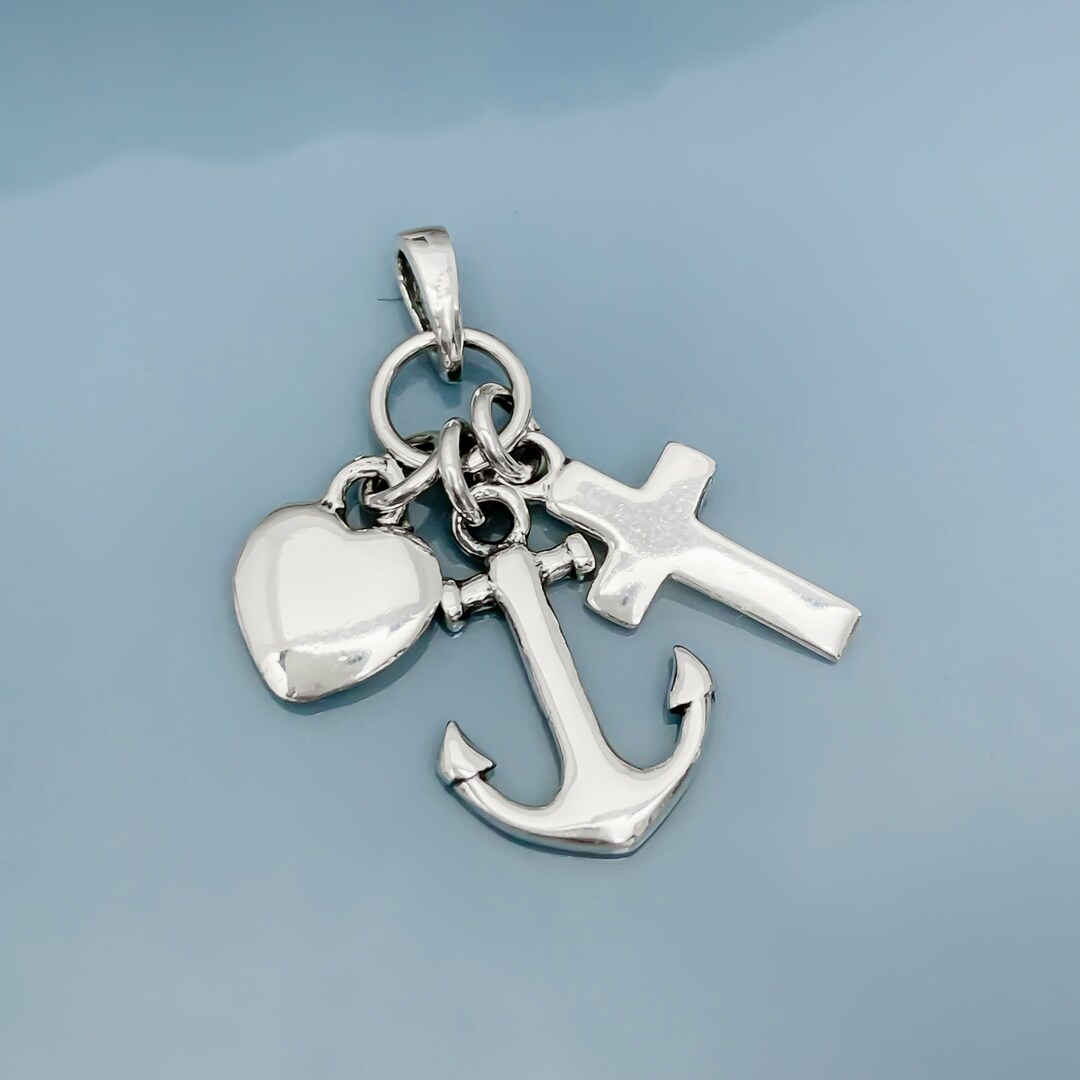 Sterling Silver Faith Hope and Charity Pendant, Sterling Silver Faith ...