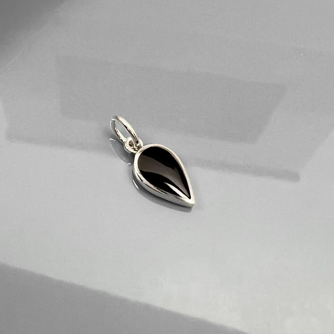 Sterling Silver Inverted Teardrop Pendant with Black Onyx Stone - Etsy ...