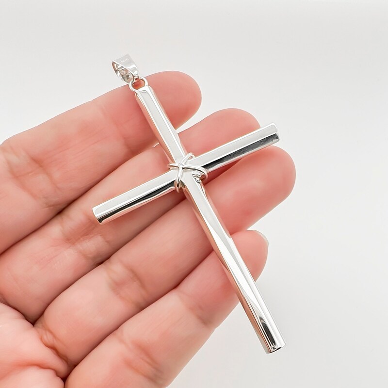 Silver Cross Pendant - Etsy
