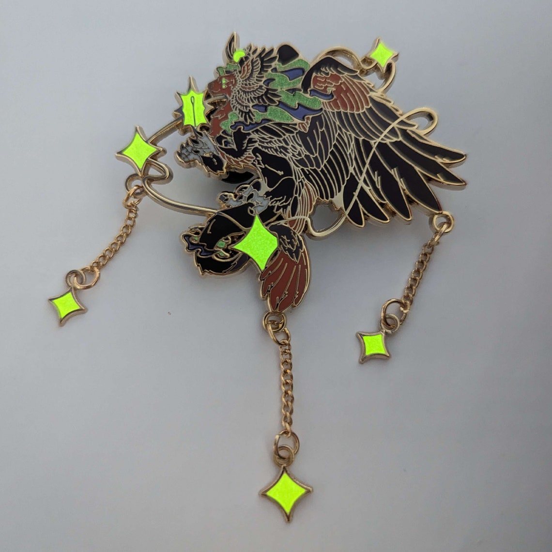Celestial Dragon Enamel Pin: Starbinder, Glow-in-the-dark Fantasy Pin ...