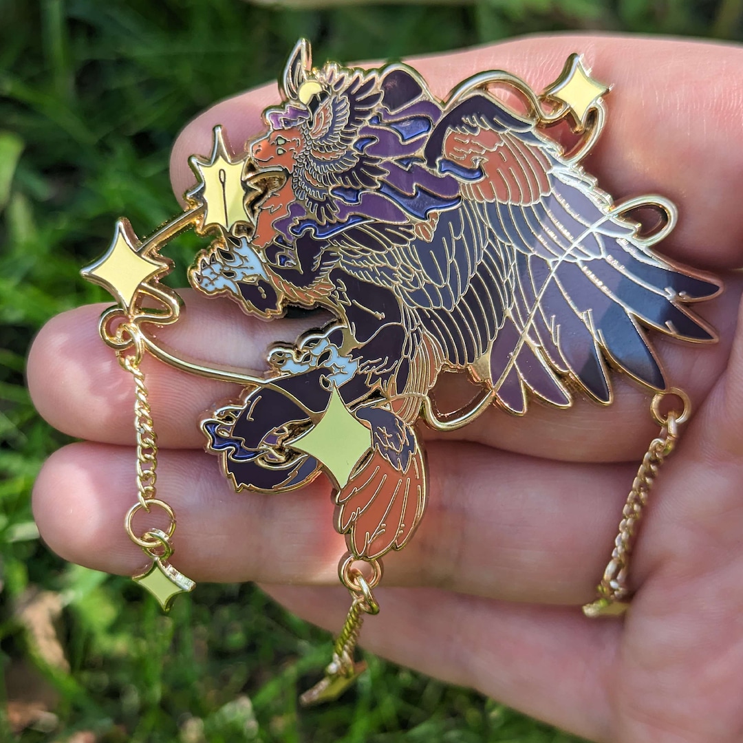 Celestial Dragon Enamel Pin: Starbinder, Glow-in-the-dark Fantasy Pin ...