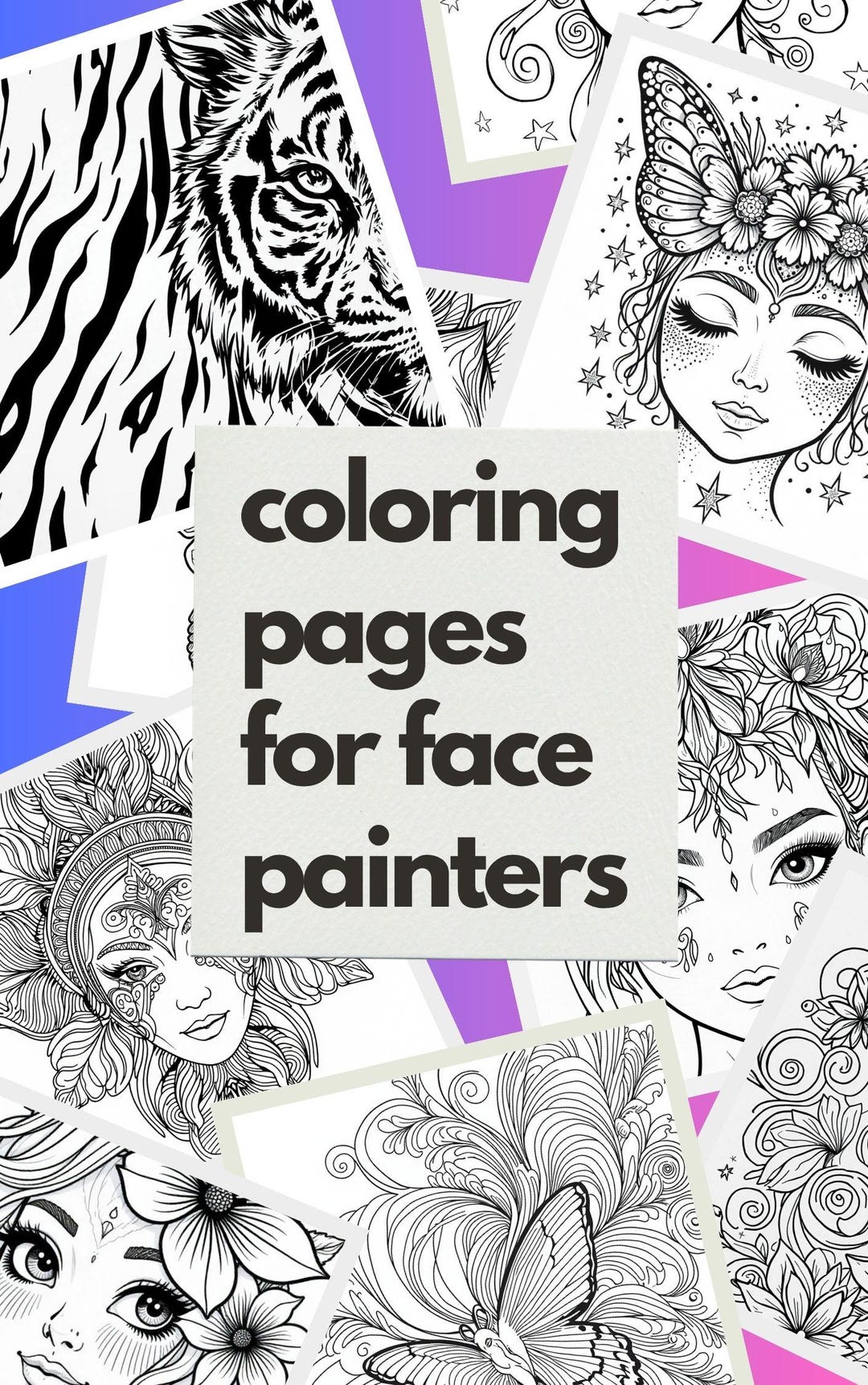 Face Painter Coloring Book | Printable Face Painting Practice Sheets ...