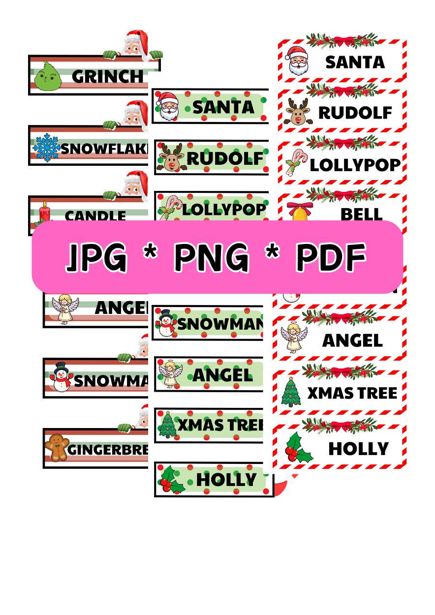 Xmas Face Painting Word Menu Board 12 Christmas Designs 3 Color Schemes ...