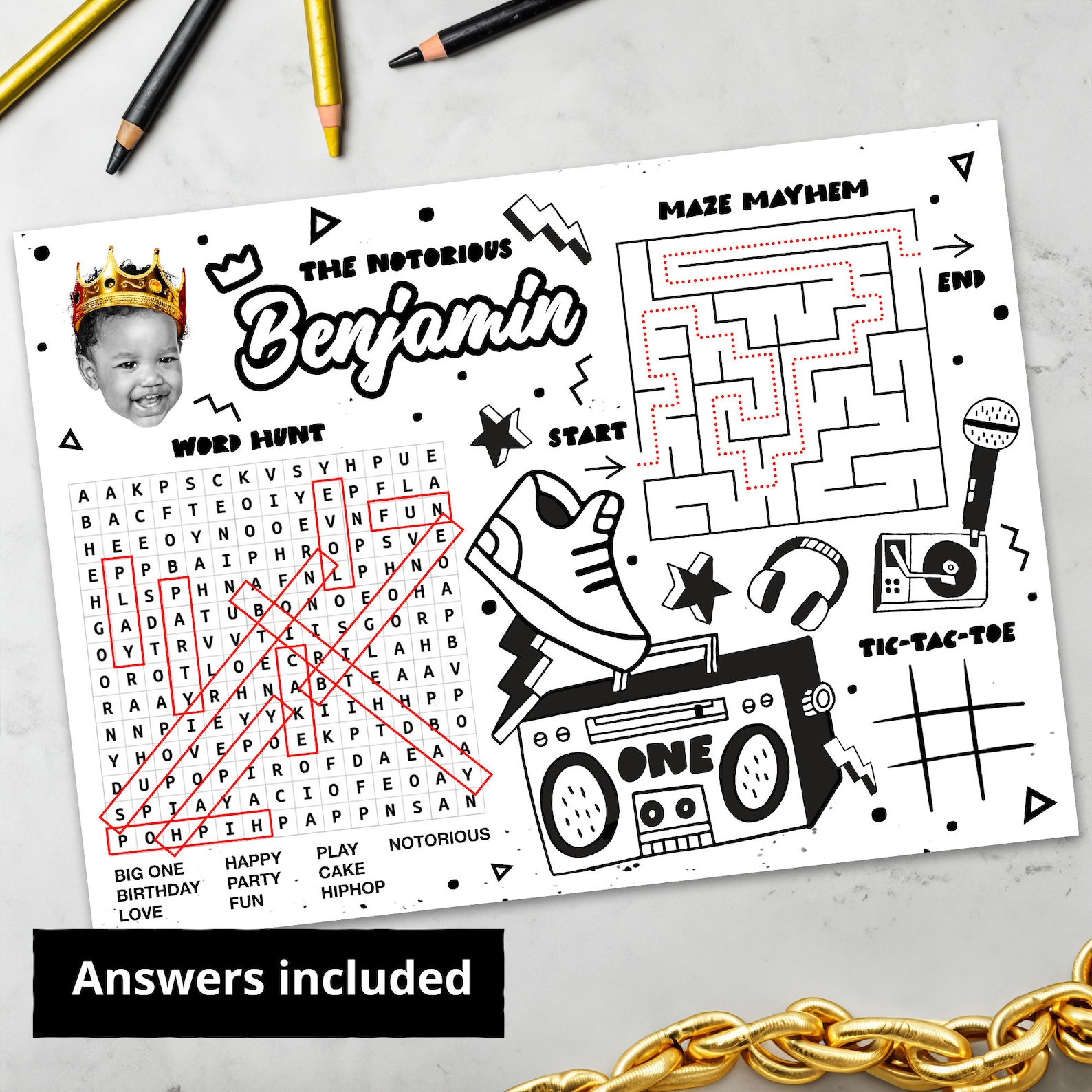 The Notorious Activity Sheets Birthday, Coloring Sheet, Birthday Hip ...