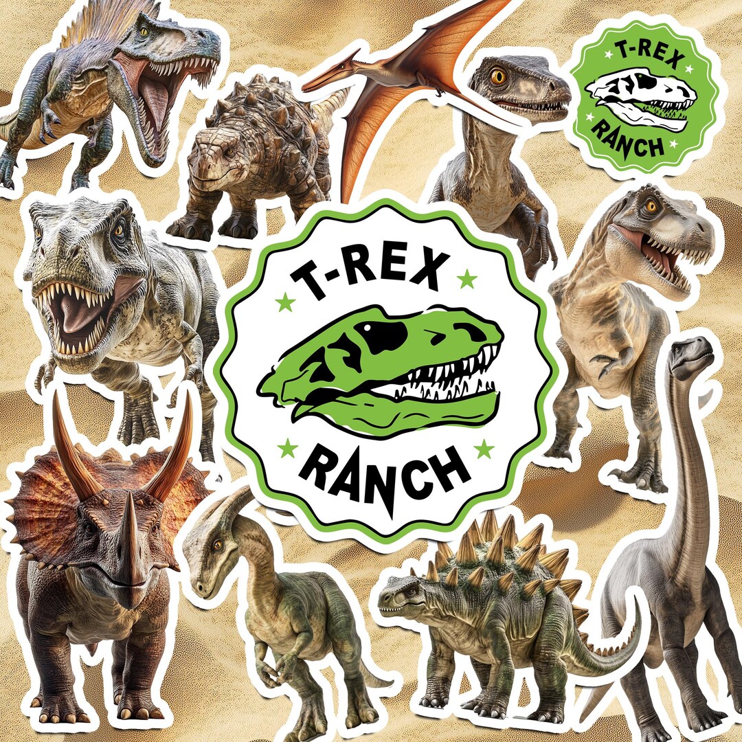 T-rex Ranch Park Ranger Vinyl Stickers – 20 Pack – 10 Dinosaur Stickers ...