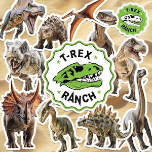 T-rex Ranch Park Ranger Vinyl Stickers – 20 Pack – 10 Dinosaur Stickers ...