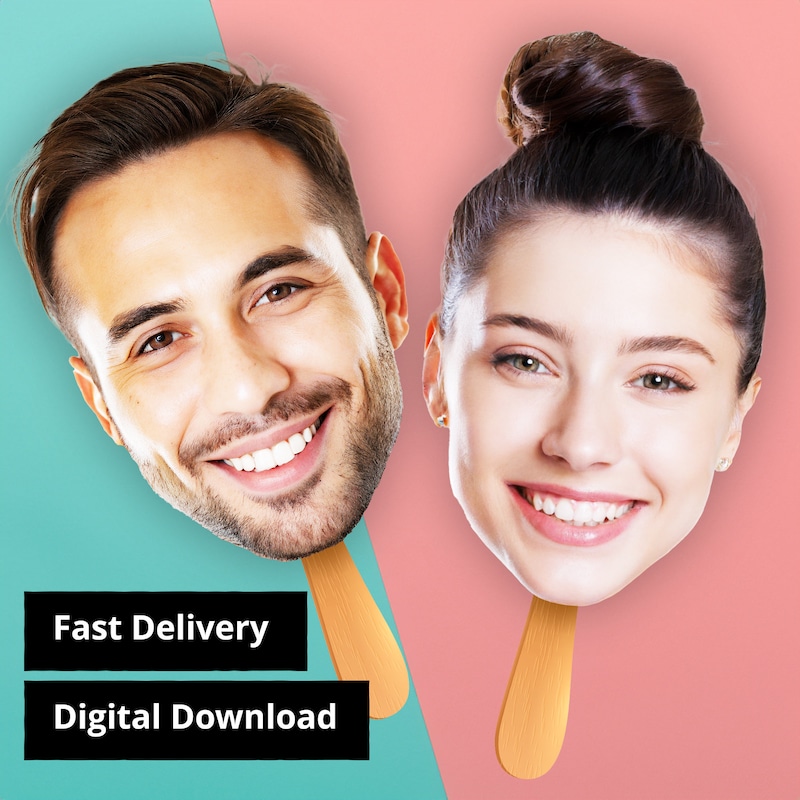 Face on a Stick - Etsy