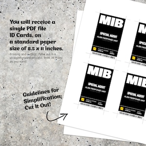 MIB Men in Black ID Card Special Agent Printable - Replica Prop ...
