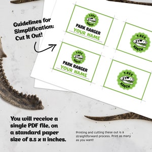 Personalized T-rex Ranch Park Ranger ID Badge Cosplay & Costume Name ...