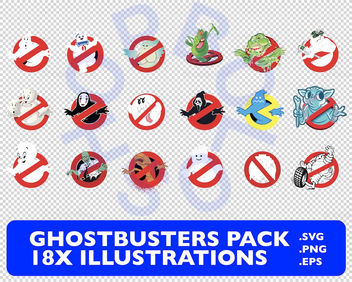 Ghostbusters Logo 18 Version Pack 80s Collection Svg Png PDF Eps ...