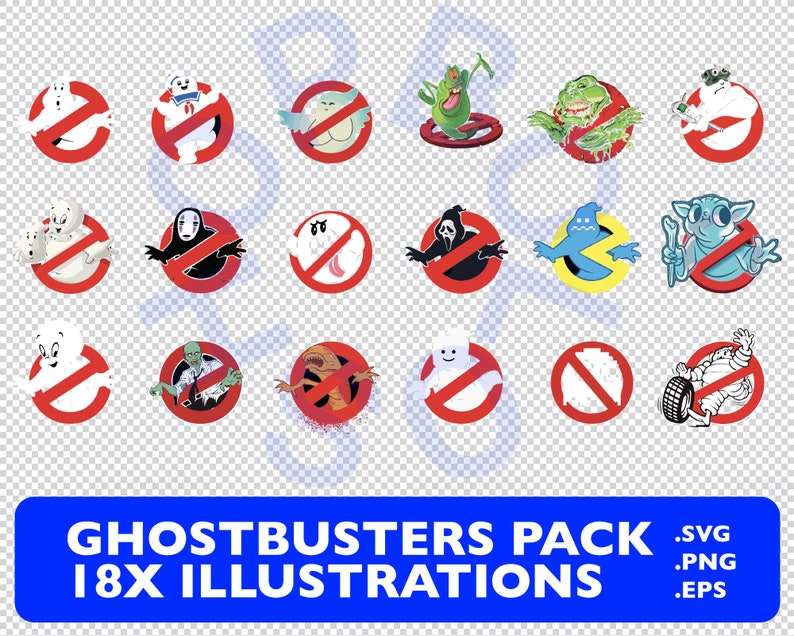 Ghostbusters Logo 18 Version Pack 80s Collection Svg Png PDF Eps ...