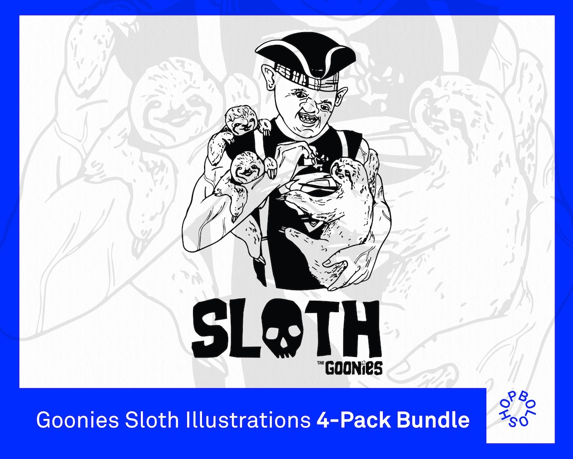 The Goonies Sloth 80s 4 Pack Collection Svg Png PDF Eps, Cricut ...