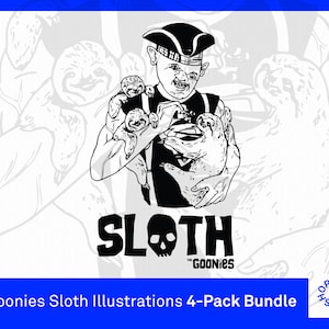 The Goonies Sloth 80s 4 Pack Collection Svg Png PDF Eps, Cricut Printable Download Transparent ...