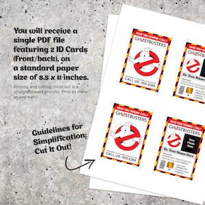 Personalized Ghostbusters Movie ID Card - Replica Prop, Halloween ...