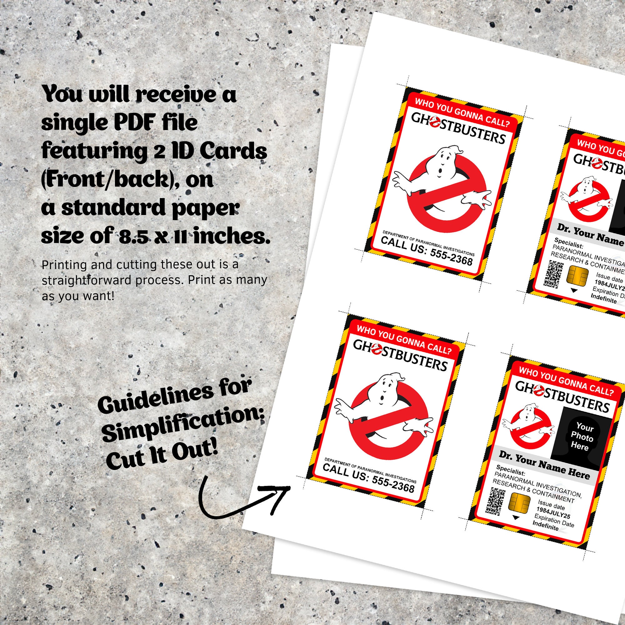 Personalized Ghostbusters Movie ID Card Replica Prop - Etsy Australia