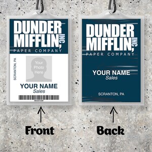 Dunder Mifflin the Office Personalized ID Card - Replica Prop ...