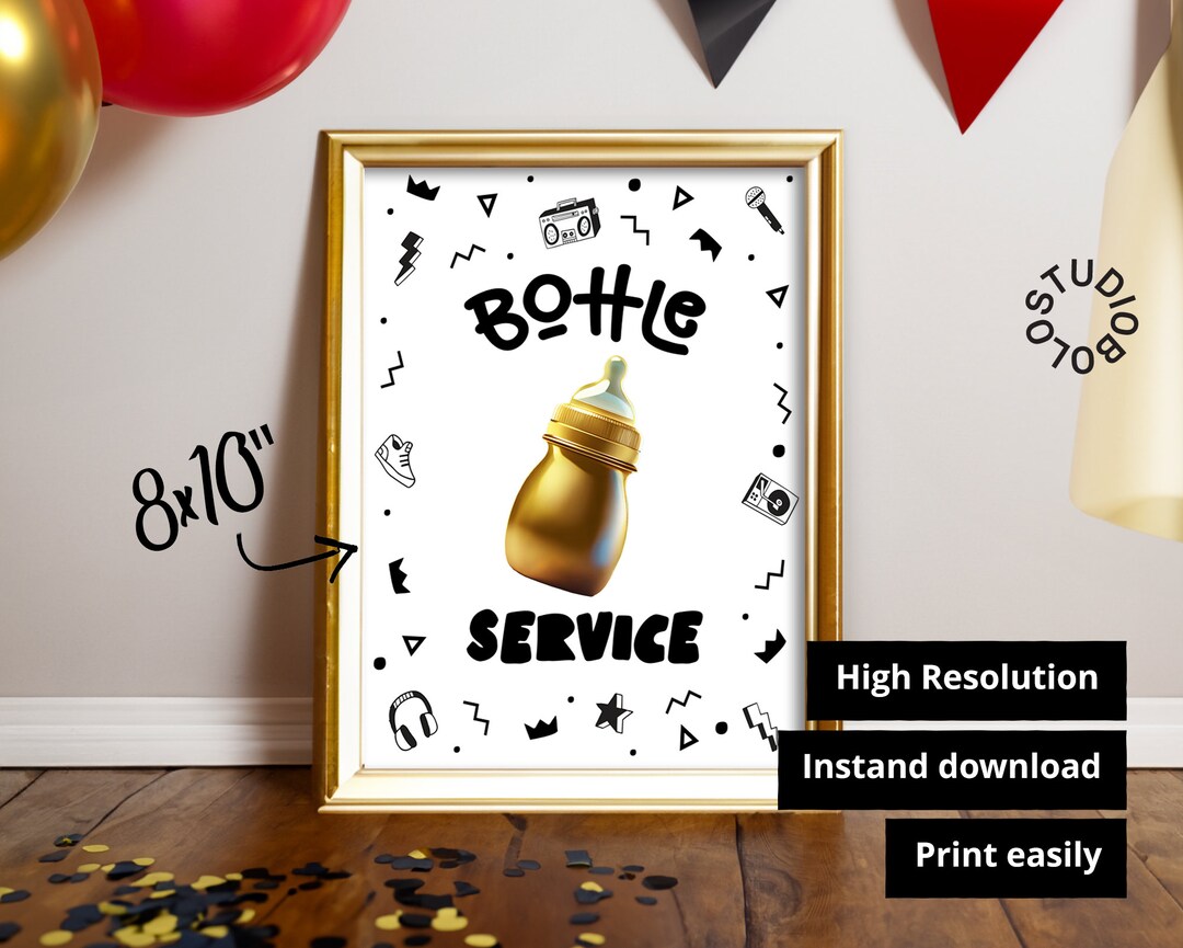 Notorious One Birthday Bottle Service Sign 8x10 Digital Printable Party ...