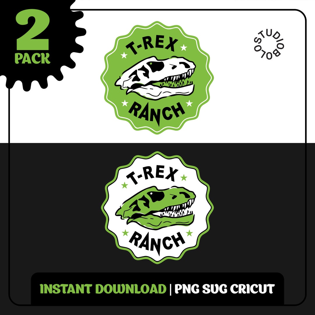 T-rex Ranch SVG PNG Transparent Cricut 2 PACK | Download Print Digital ...