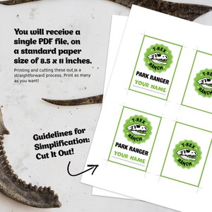 Personalized T-rex Ranch Park Ranger ID Badge Cosplay & Costume Name ...