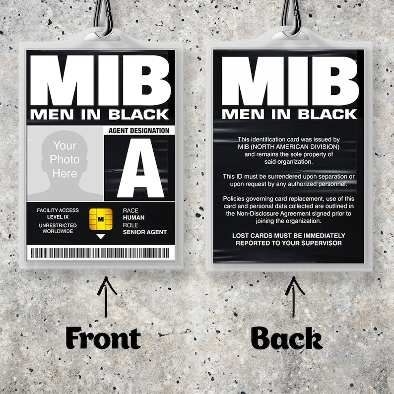 Tarjeta de identificación personalizada MIB Men In Black - Etsy España