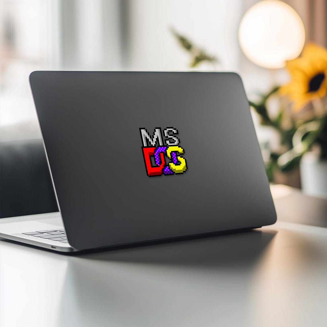 MS DOS Retro Windows Sticker, Weatherproof Glossy Vinyl Sticker, Laptop ...