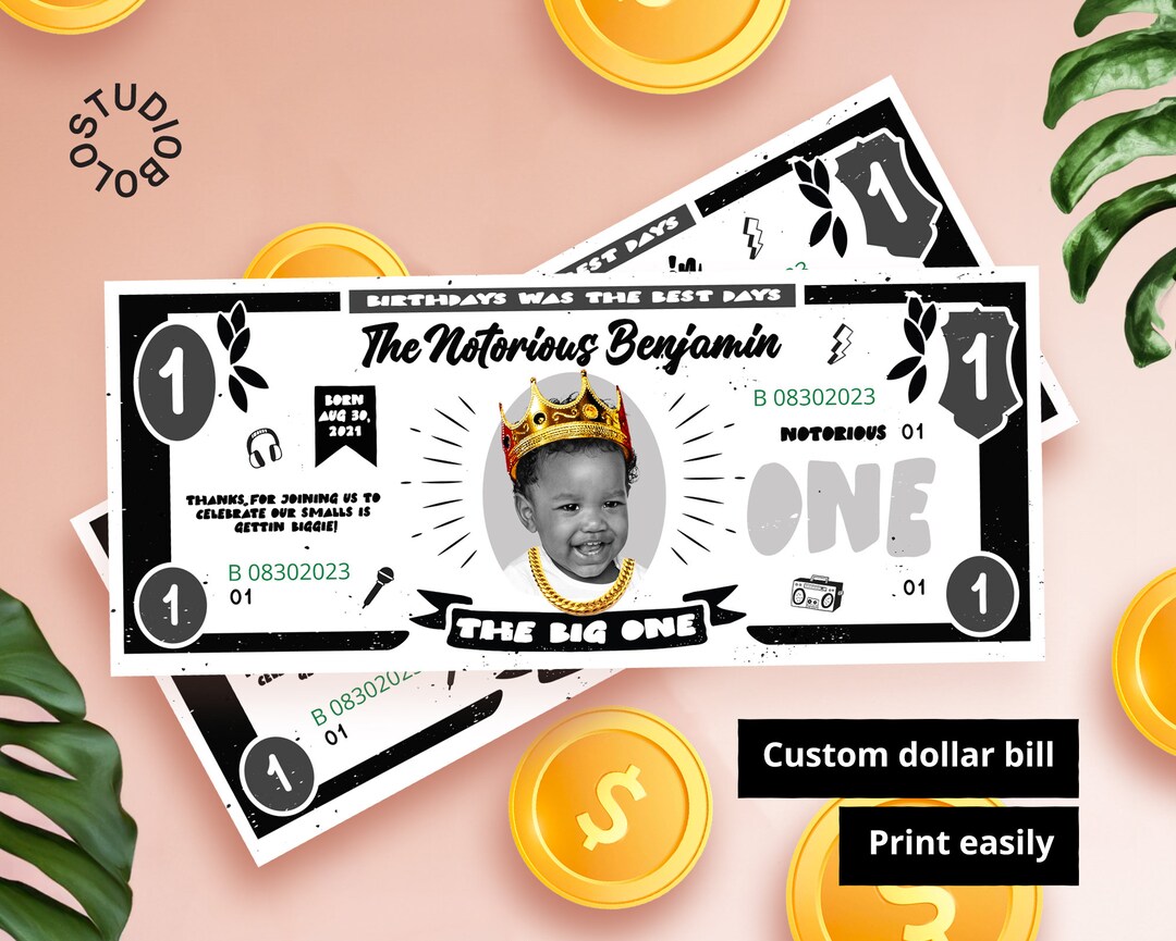 The Notorious Big One Decoration, Hip Hop Party Dollar Bill, 90s Rap ...