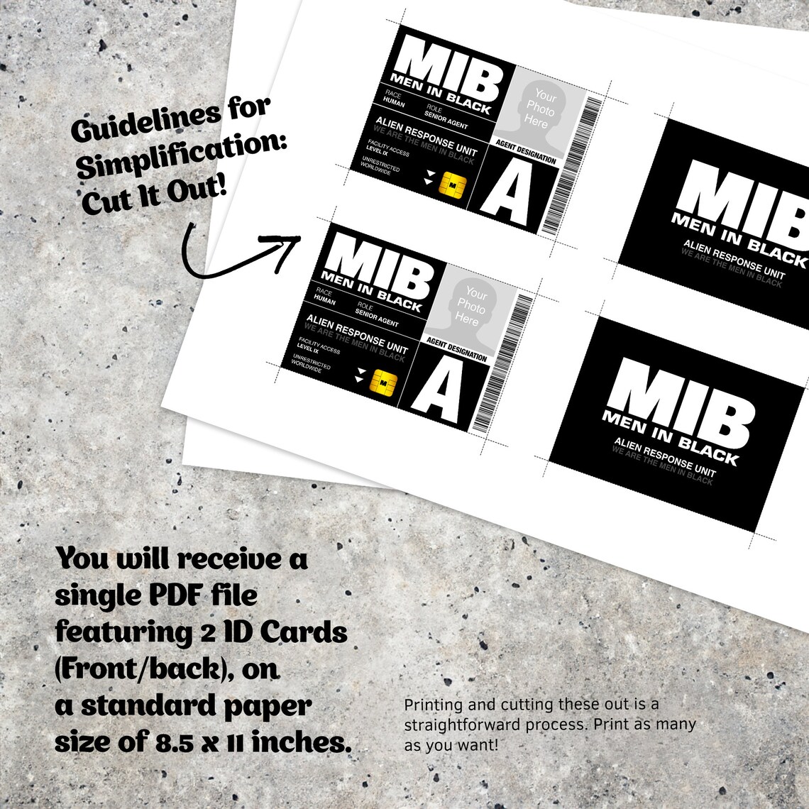 Personalized MIB Men in Black ID Card Personalized Agent - Replica Prop ...