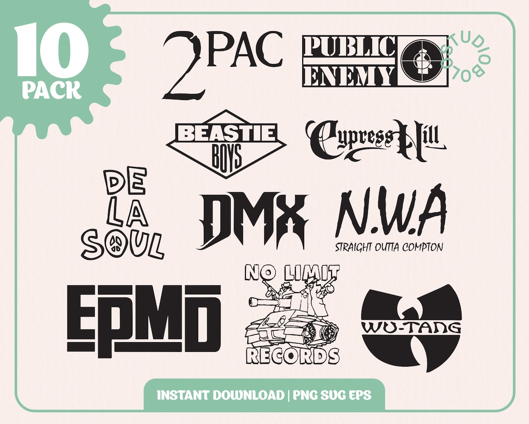 10 Hip-Hop Größte Logo Sammlung SVG Hip Hop, Tupac, De La Soul, DMX ...