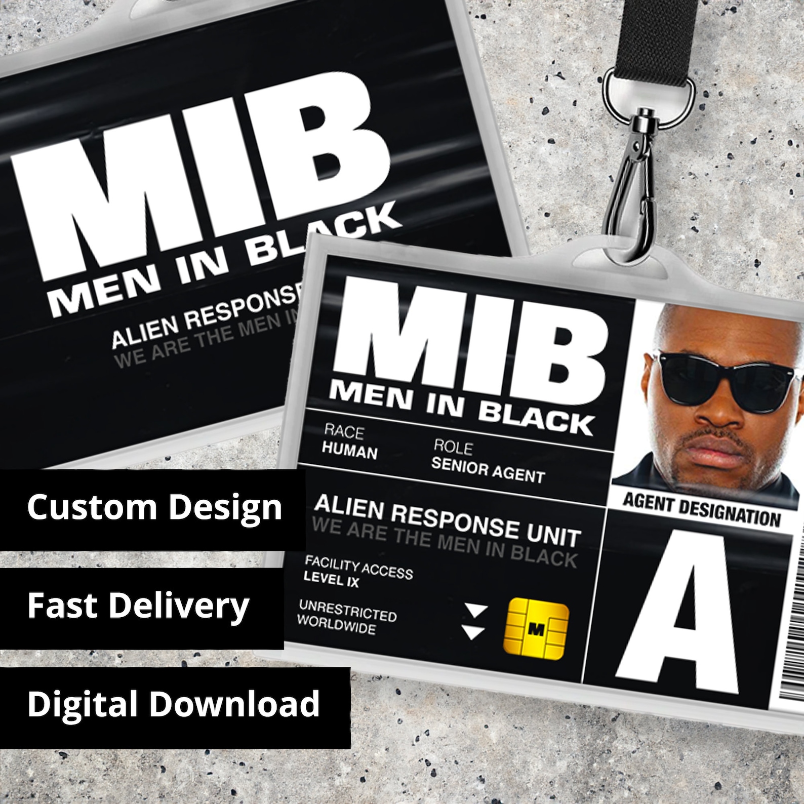 Personalized MIB Men in Black ID Card Personalized Agent - Replica Prop ...