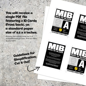 Tarjeta de identificación personalizada MIB Men In Black Agente ...